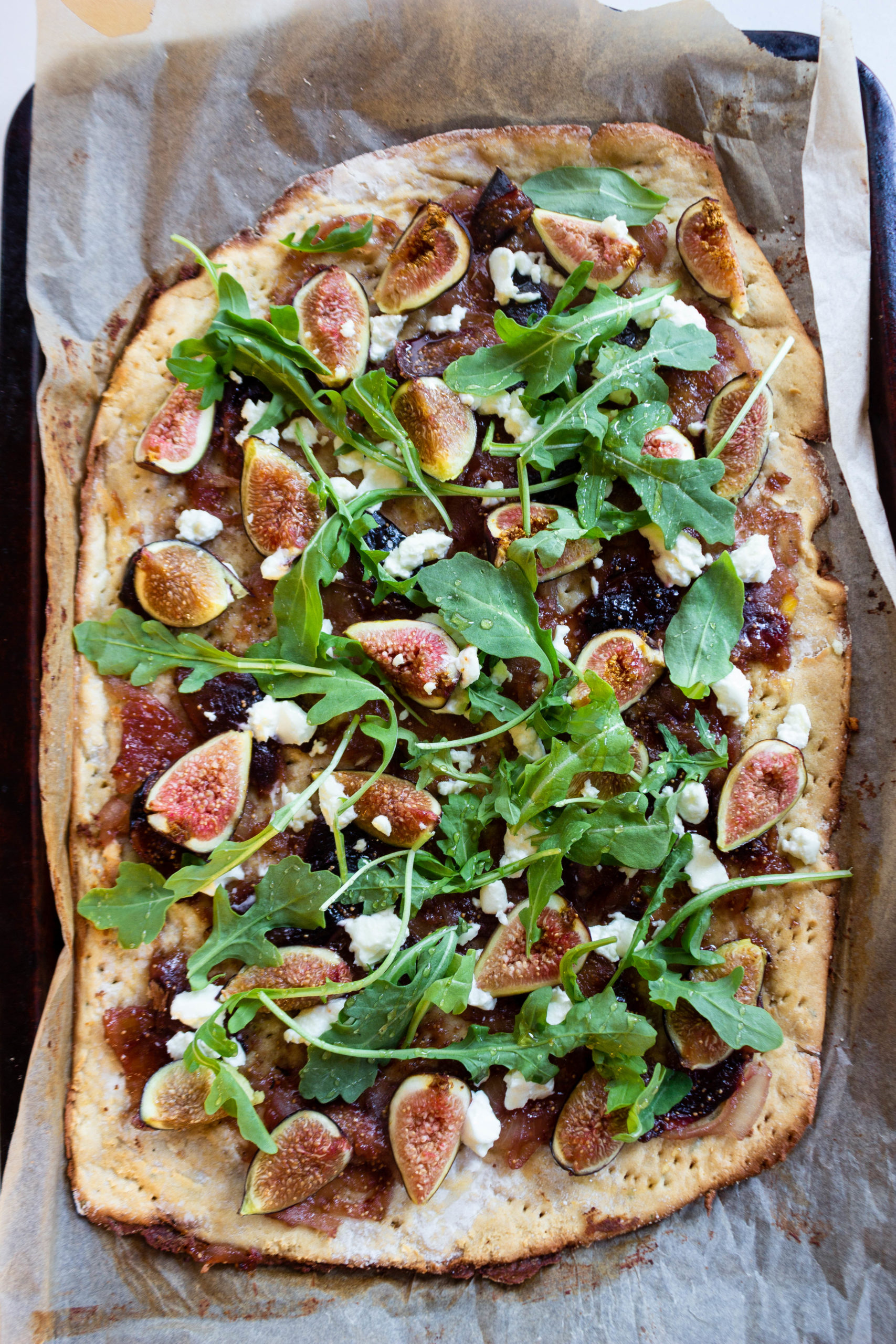 Fig + Caramelized Onion Flatbread {Paleo + Keto} - Well Rooted